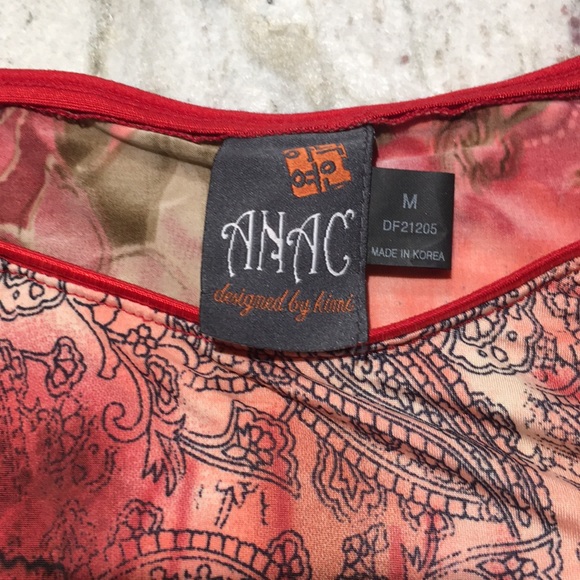 Anac | Tops | Anac Multi Print Knit Top Long Slv Sz Medium | Poshmark